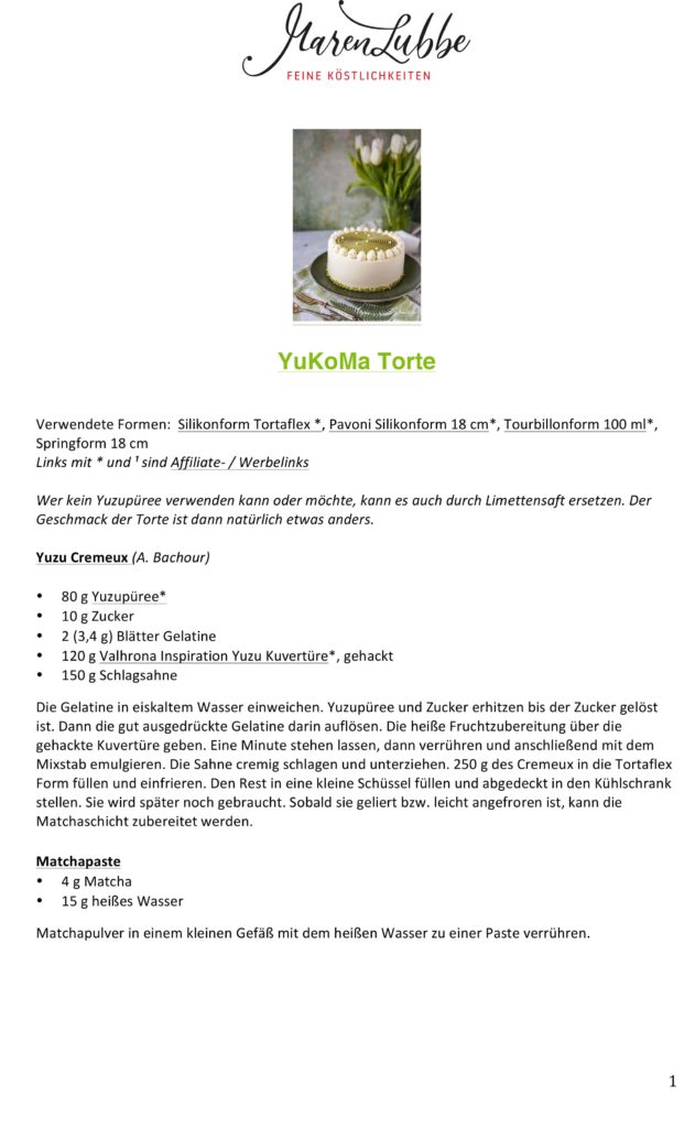 YuKoMa Torte - Maren Lubbe - Feine Köstlichkeiten